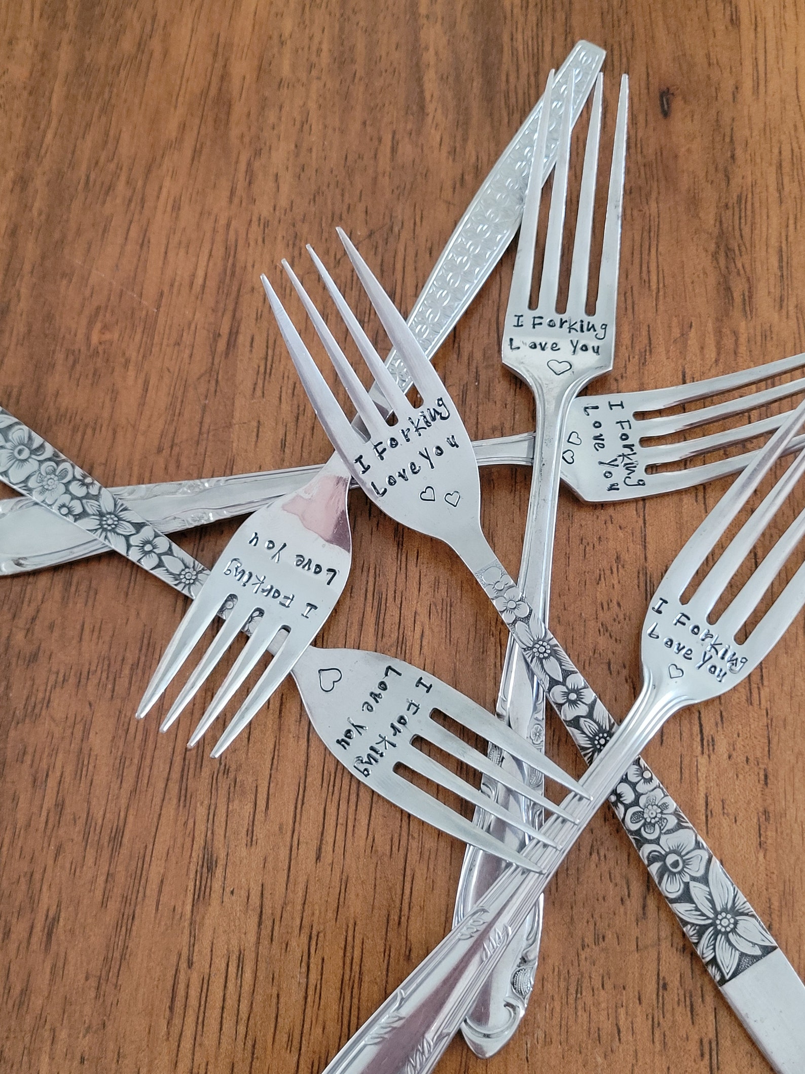 1 X i Forking Love You Quote Cutlery fork, Word Fork, Upcycled Vintage ...