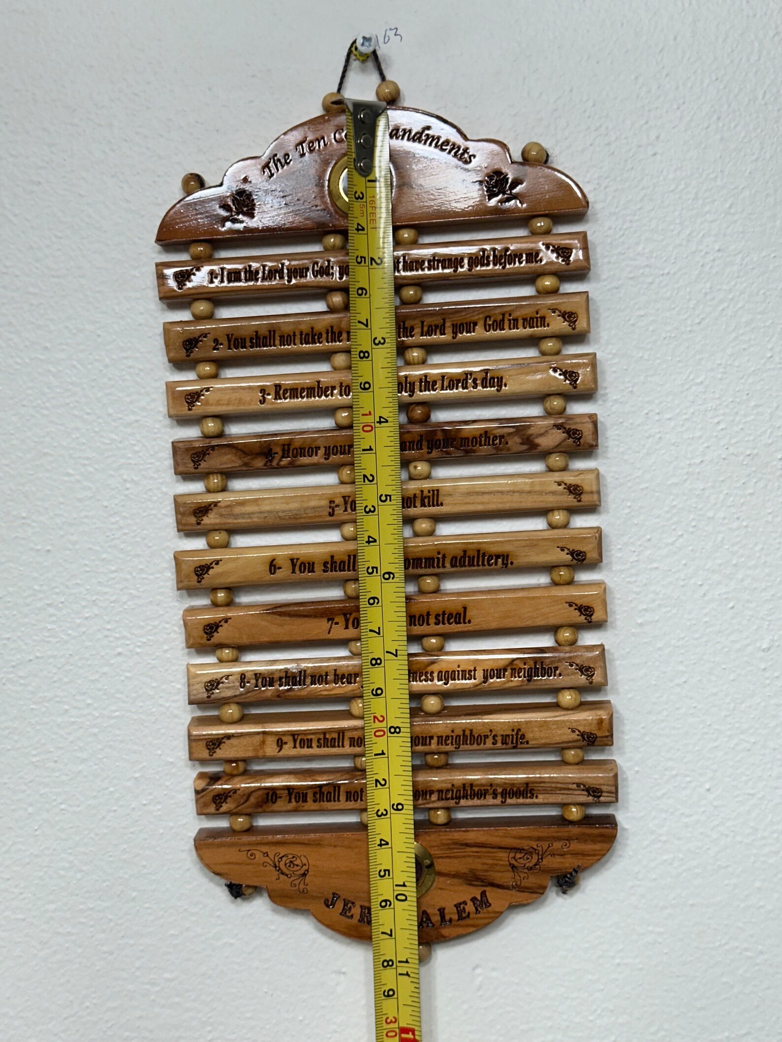 Handmade Olive Wood Ten Commandments Hanging Plaque - Bethlehem - Etsy