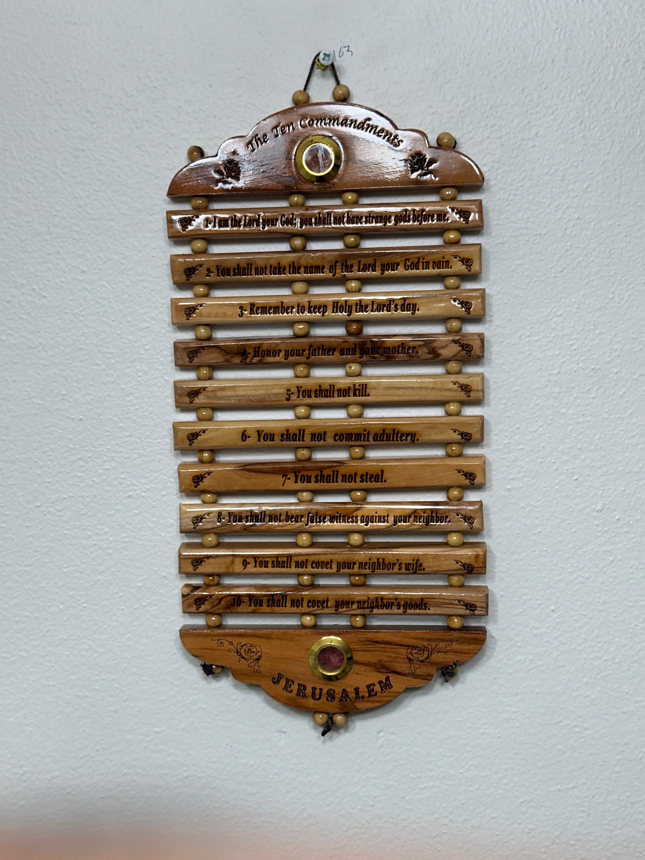 Handmade Olive Wood Ten Commandments Hanging Plaque - Bethlehem - Etsy