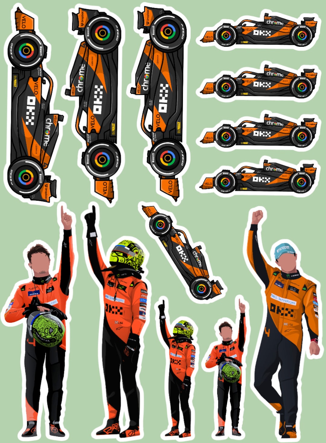 Lando Norris Stickers Mclaren Formula 1 Car Stickers 2024 Formula 1 Car ...