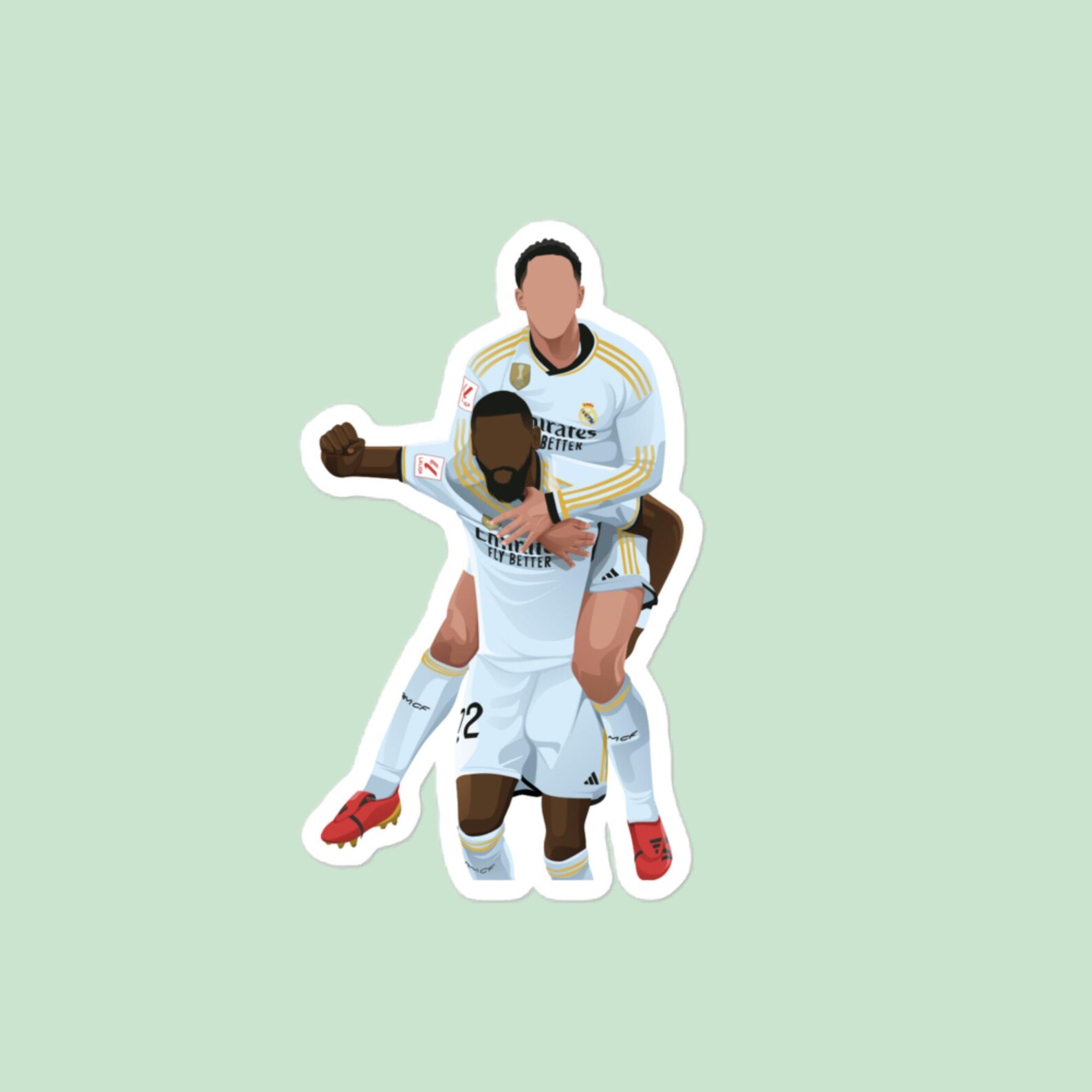 Real Madrid Sticker Jude Bellingham and Antonio Rudiger - Etsy