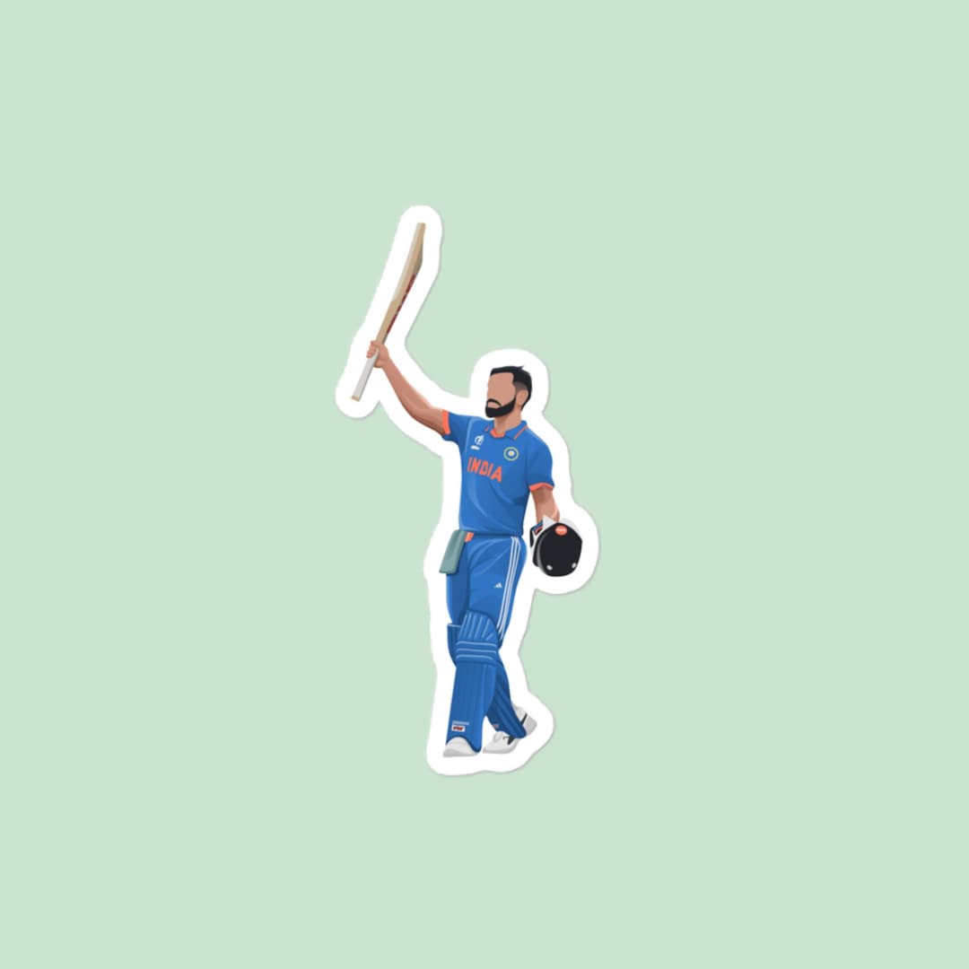 Virat Kohli Sticker Indian Cricket Sticker - Etsy