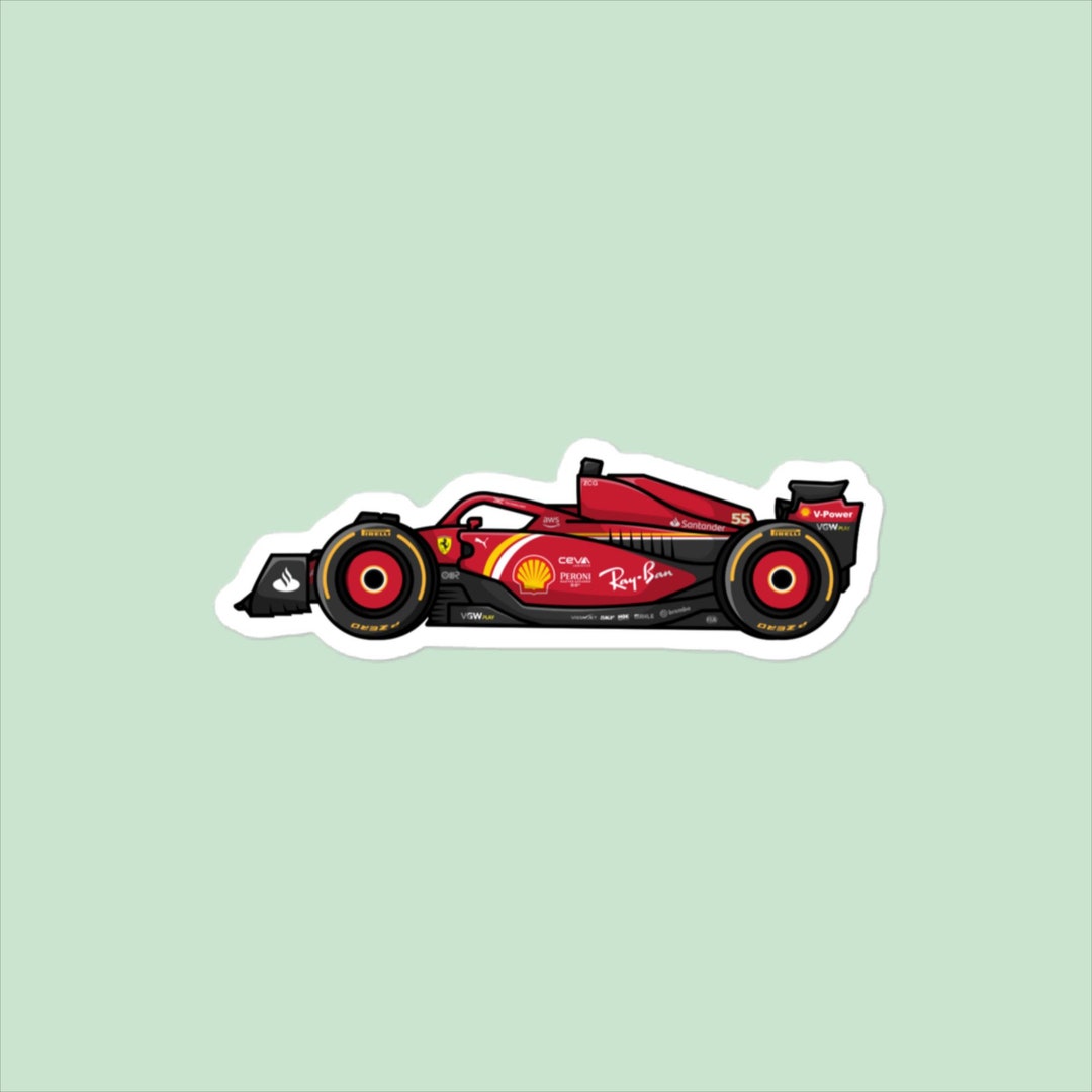 Carlos Sainz F1 Car Sticker Scuderia Ferrari Formula One Car Sticker ...