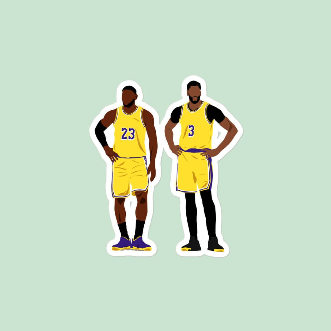 Lebron James Anthony Davis Sticker Lakers Duo NBA Fan Gift, NBA Sticker ...