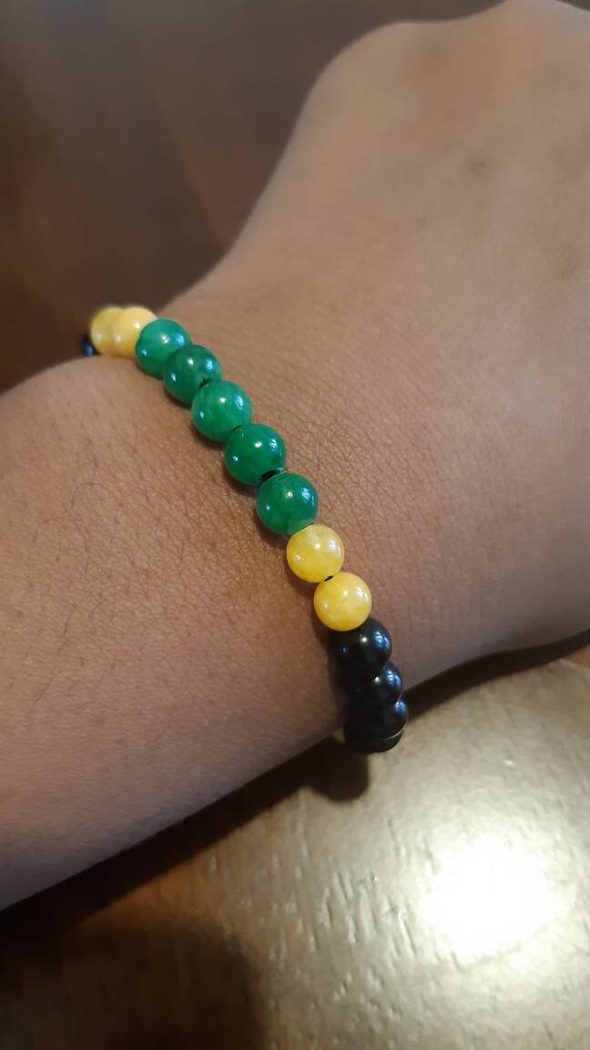 Jamaican Inspired Bracelet / Beaded Bracelet/ National Country Flag ...