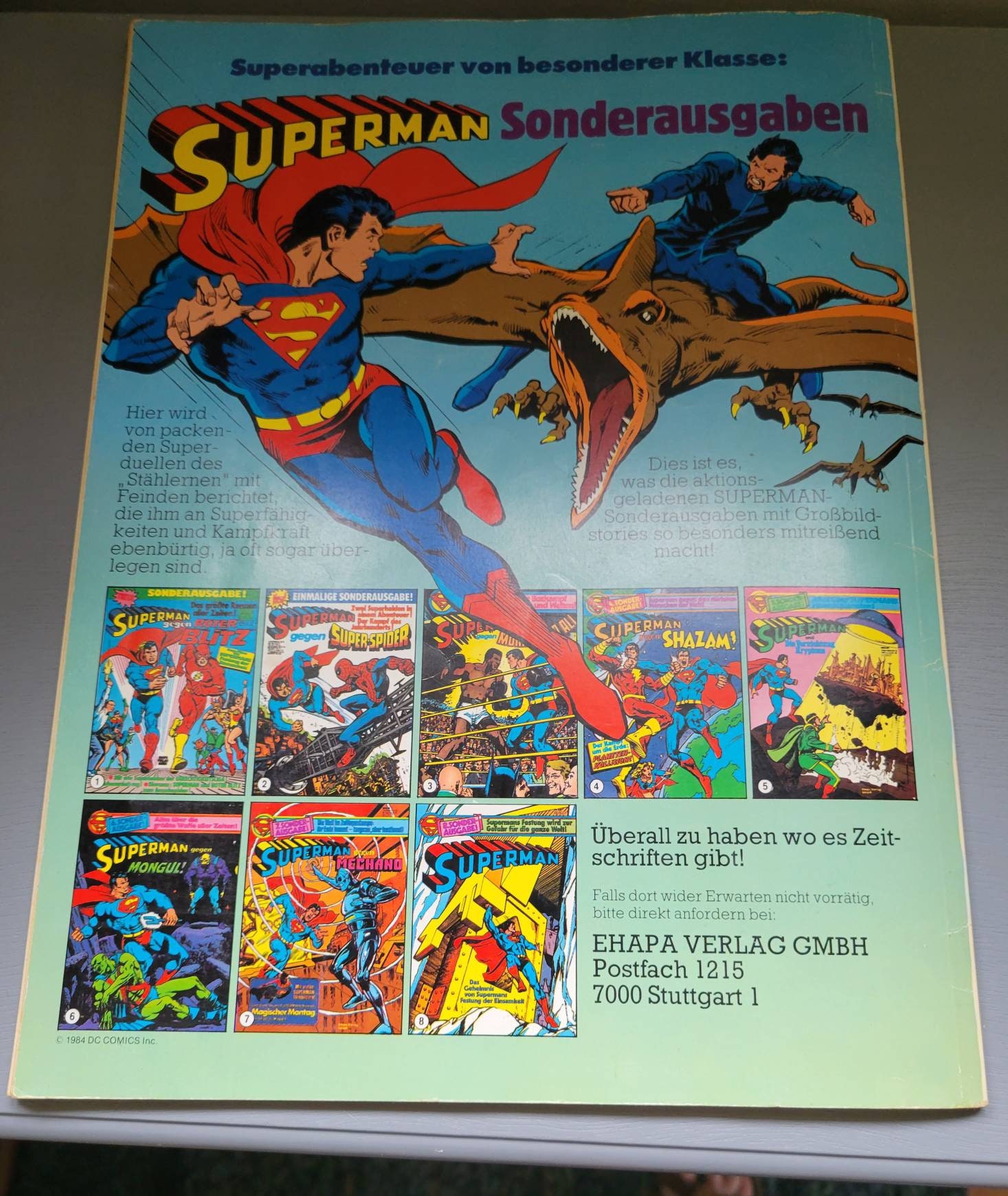 Superman German Giant Comic Book 1984 - Etsy