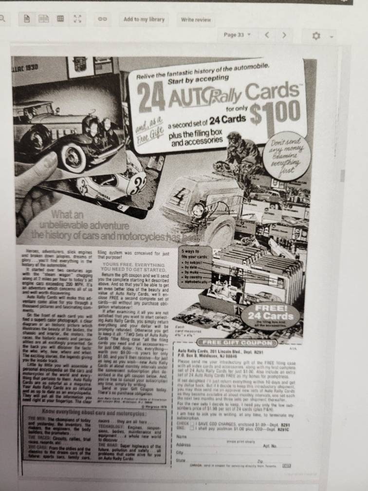 Auto Rally Cards 1978 Edito Series - Etsy