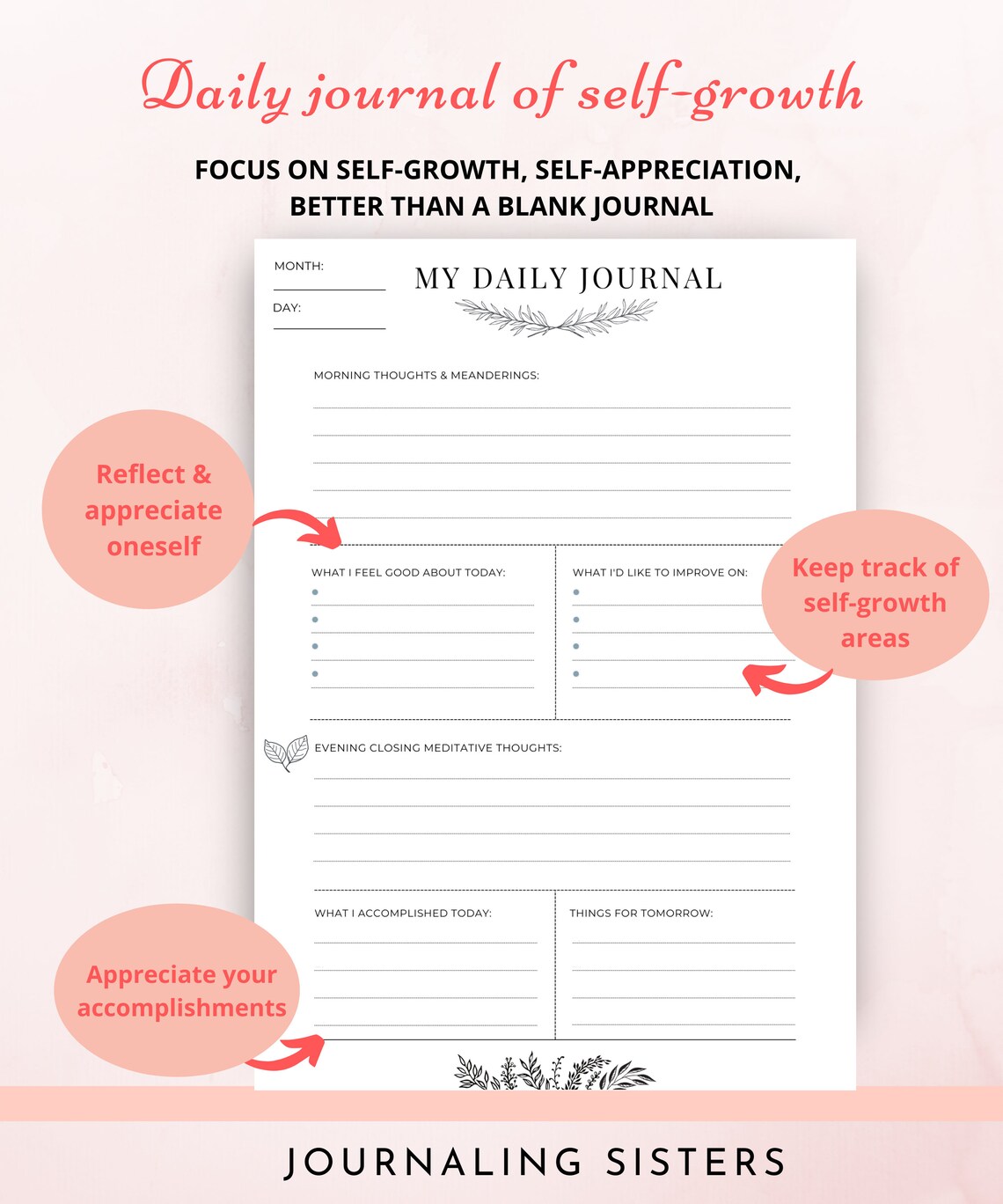 PRINTABLE Daily Planner & Journal, Calendar,day Organizer, A4, A5 ...