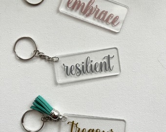 Word Keychain - Etsy