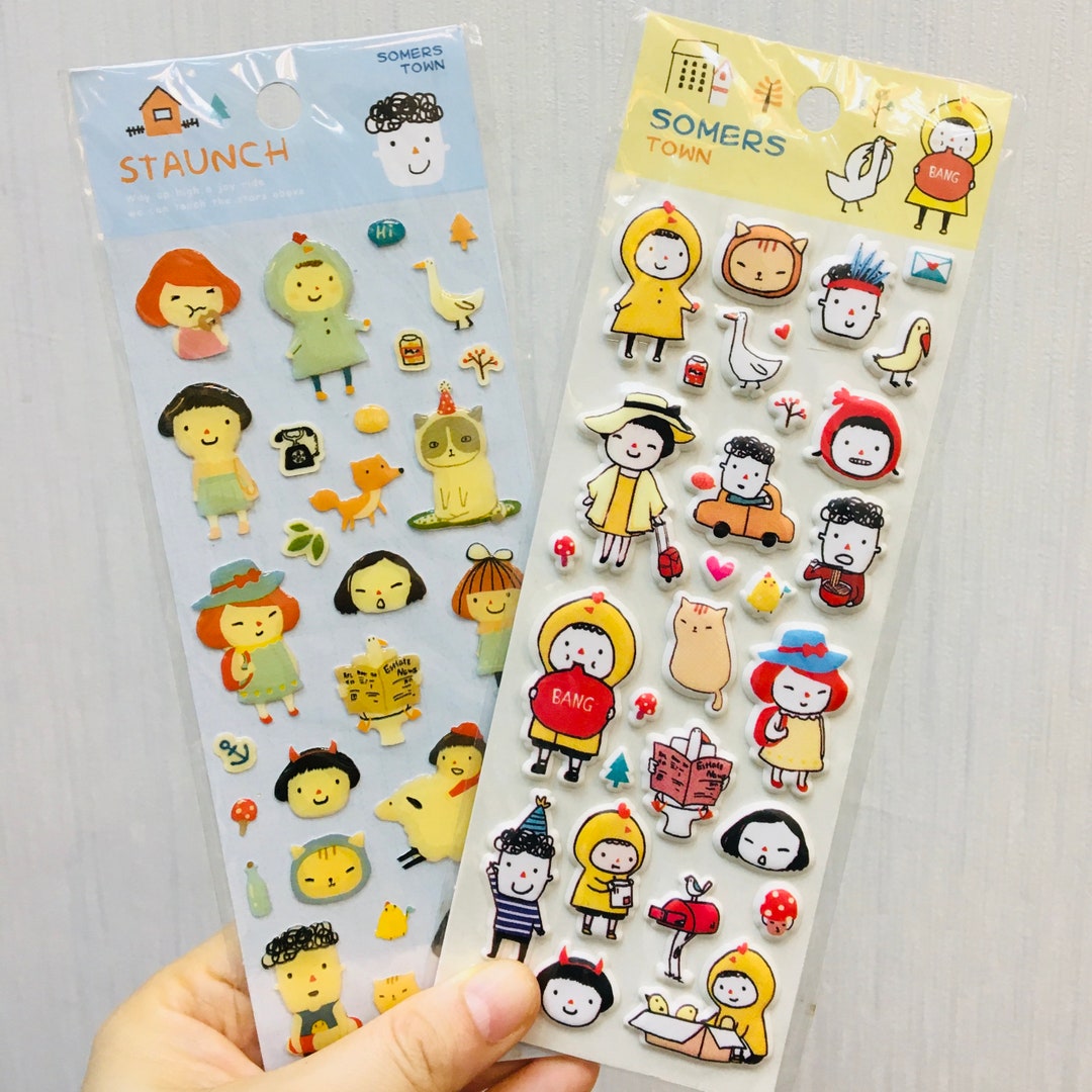 A Sheet of Cute Sticker : Somerstown, Cute Girls, Cat, Fox, Newspaper ...