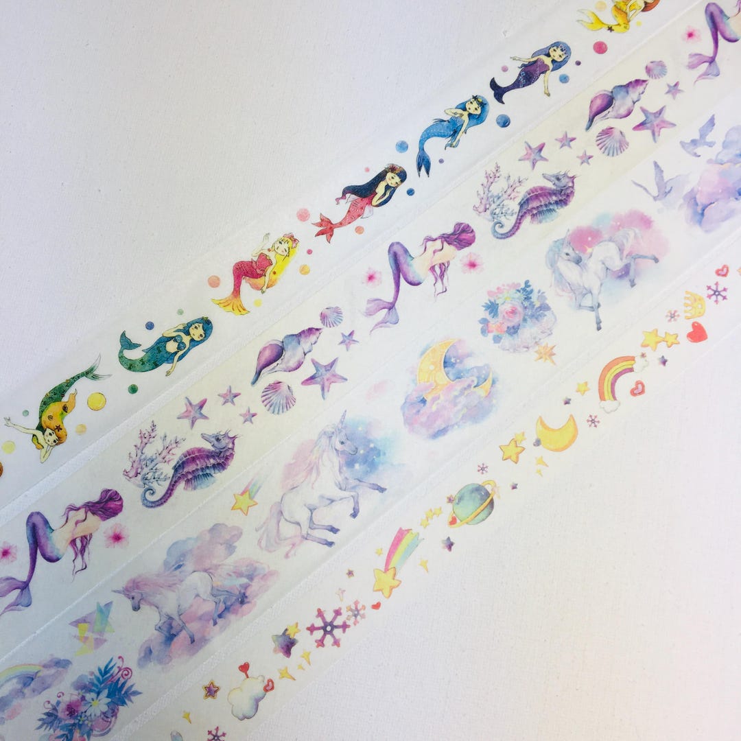 Mermaid Washi Tape Unicorn Masking Tape Mysterious Creatures Dreamer ...