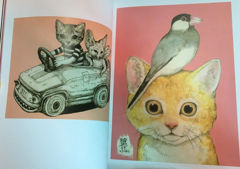 Higuchi Yuko Artworks Collection: Cats, Mushroom, and Girls' Fantasy - Etsy