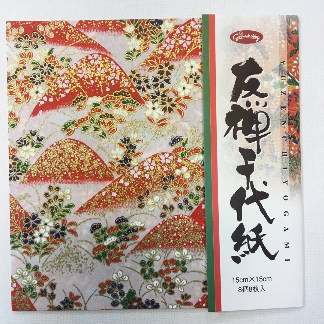 A Pack of 8 Sheets Japanese Yuzen Chiyogami Origami Paper: Elegant ...