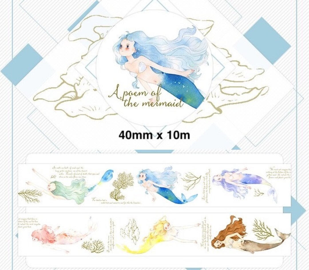 A Poem of the Mermaid Designer Washi Tape Mermaid Beauty Masking Tape ...