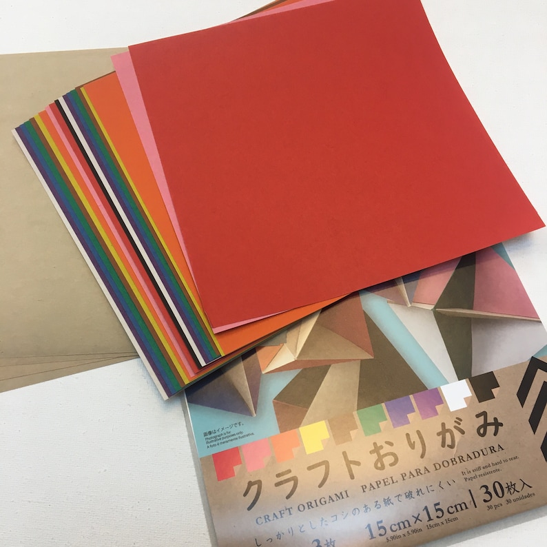 A Pack of 30 Sheets Japanese Color Origami Kraft Paper: Rainbow Colors ...