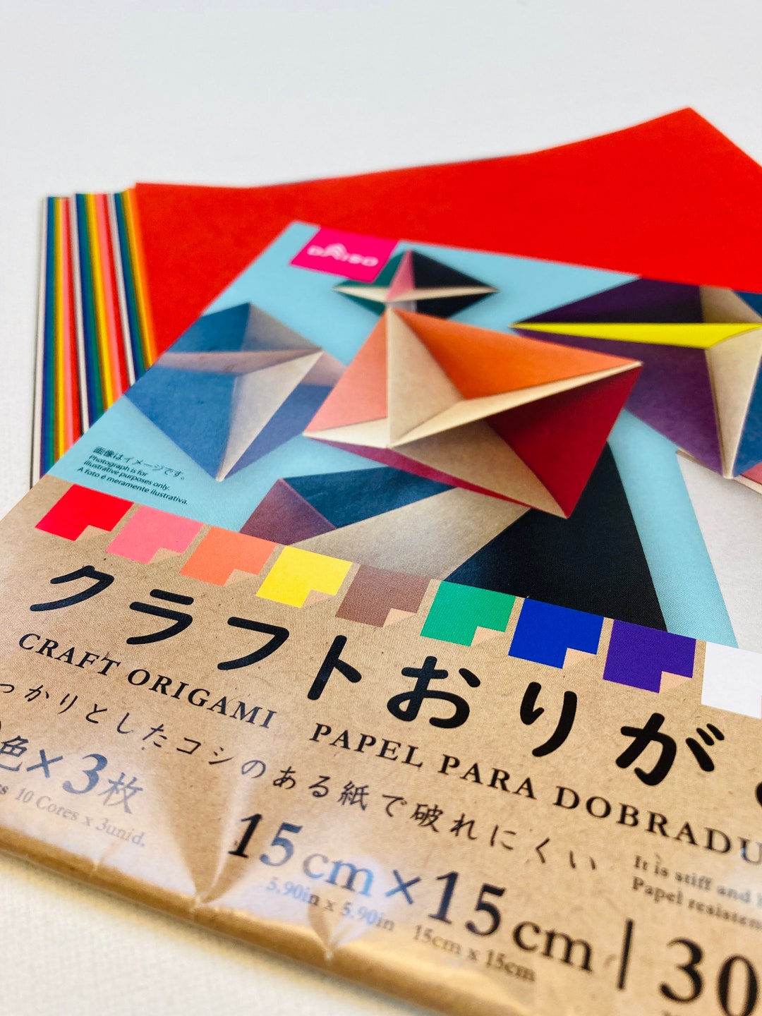 A Pack of 30 Sheets Japanese Color Origami Kraft Paper: Rainbow Colors ...