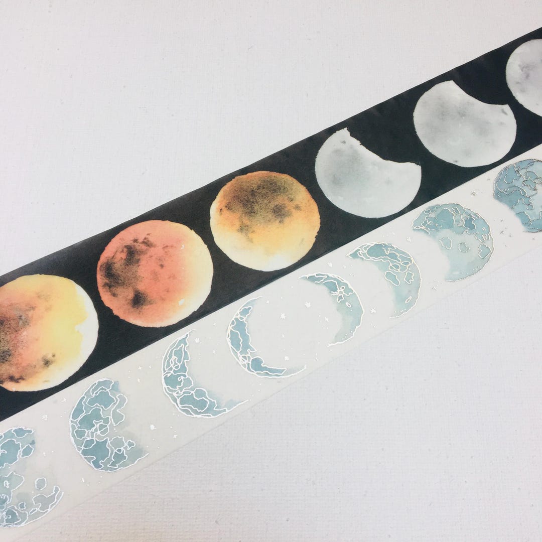 Moon Cycle Washi Tape Moon Art Masking Tape Full Moon Paper Art Tape ...
