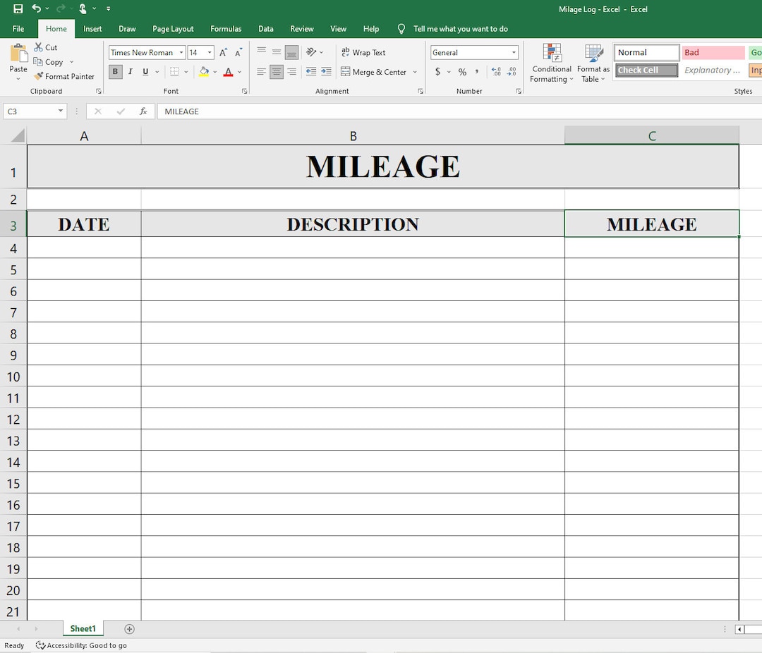 Registro de kilometraje/formato Excel con fórmulas preestablecidas ...
