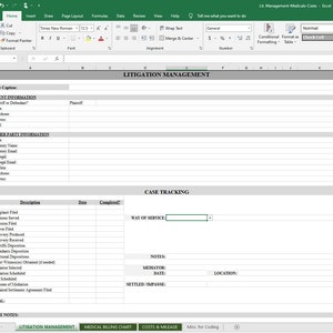 Litigation Management Claim Tracker Including Medical Billing Tracker ...