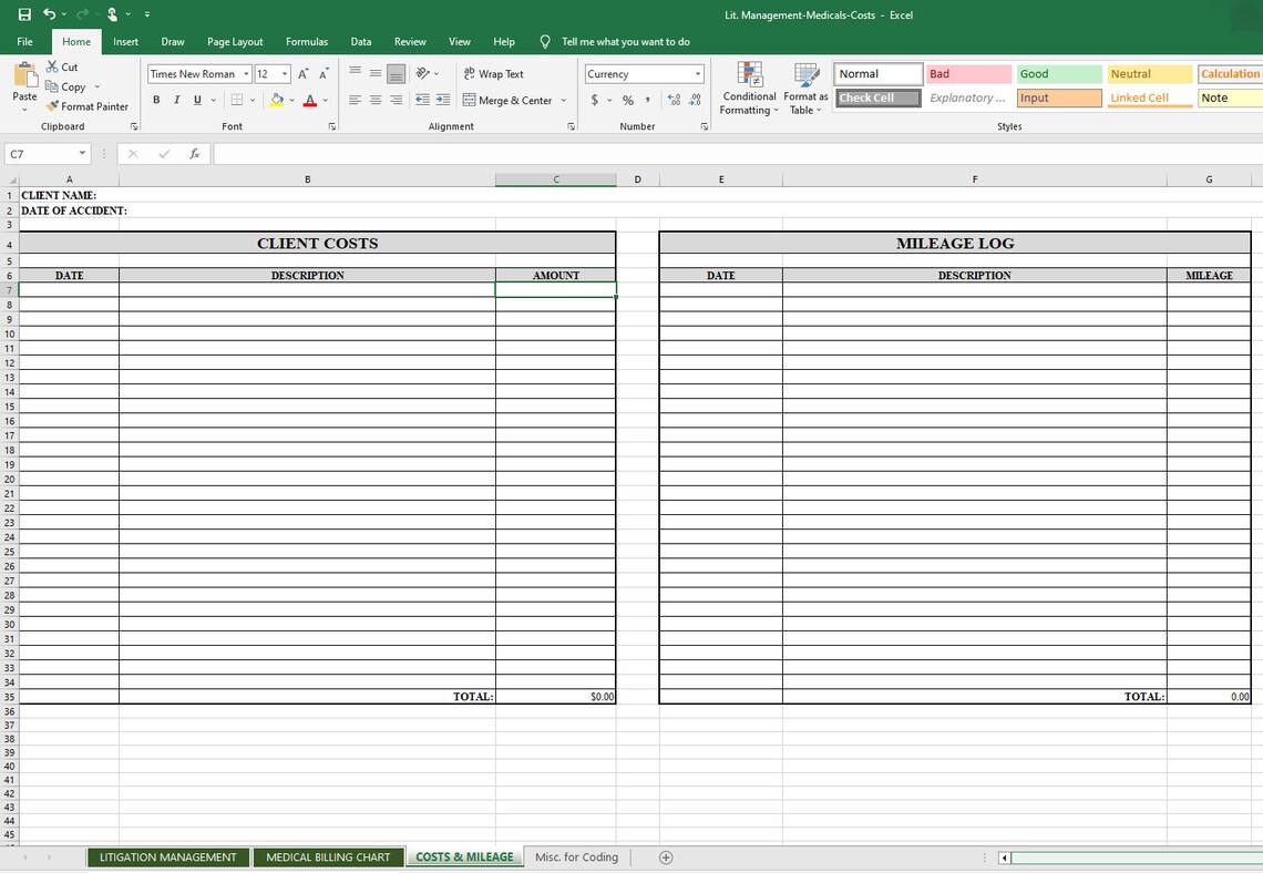 Litigation Management Claim Tracker Including Medical Billing Tracker ...
