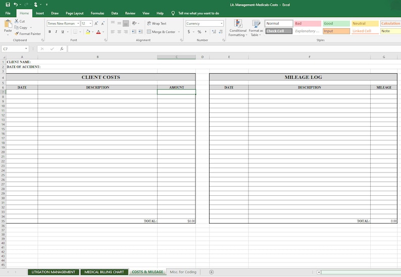 Litigation Management Claim Tracker Including Medical Billing Tracker ...