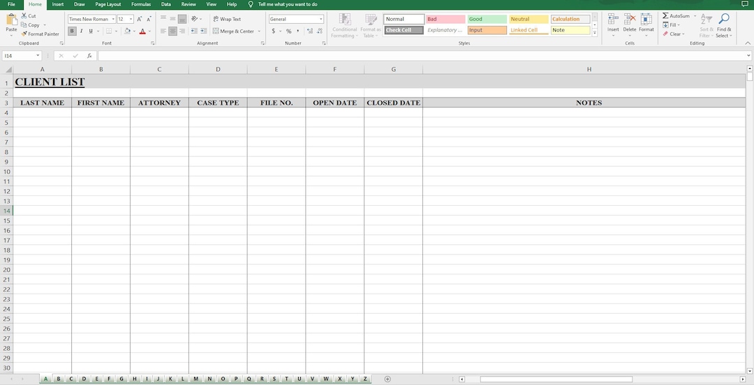 Law Firm Client Tracker | Excel Format - Etsy