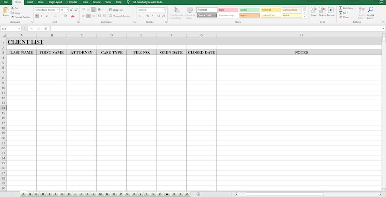 Law Firm Client Tracker | Excel Format - Etsy