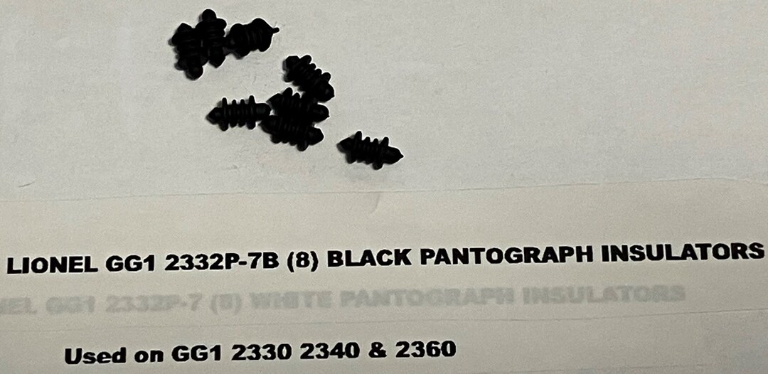 8 Lionel GG1 2332P-7B (8 Tot) Black Pantograph Insulators for GG1 2330 ...