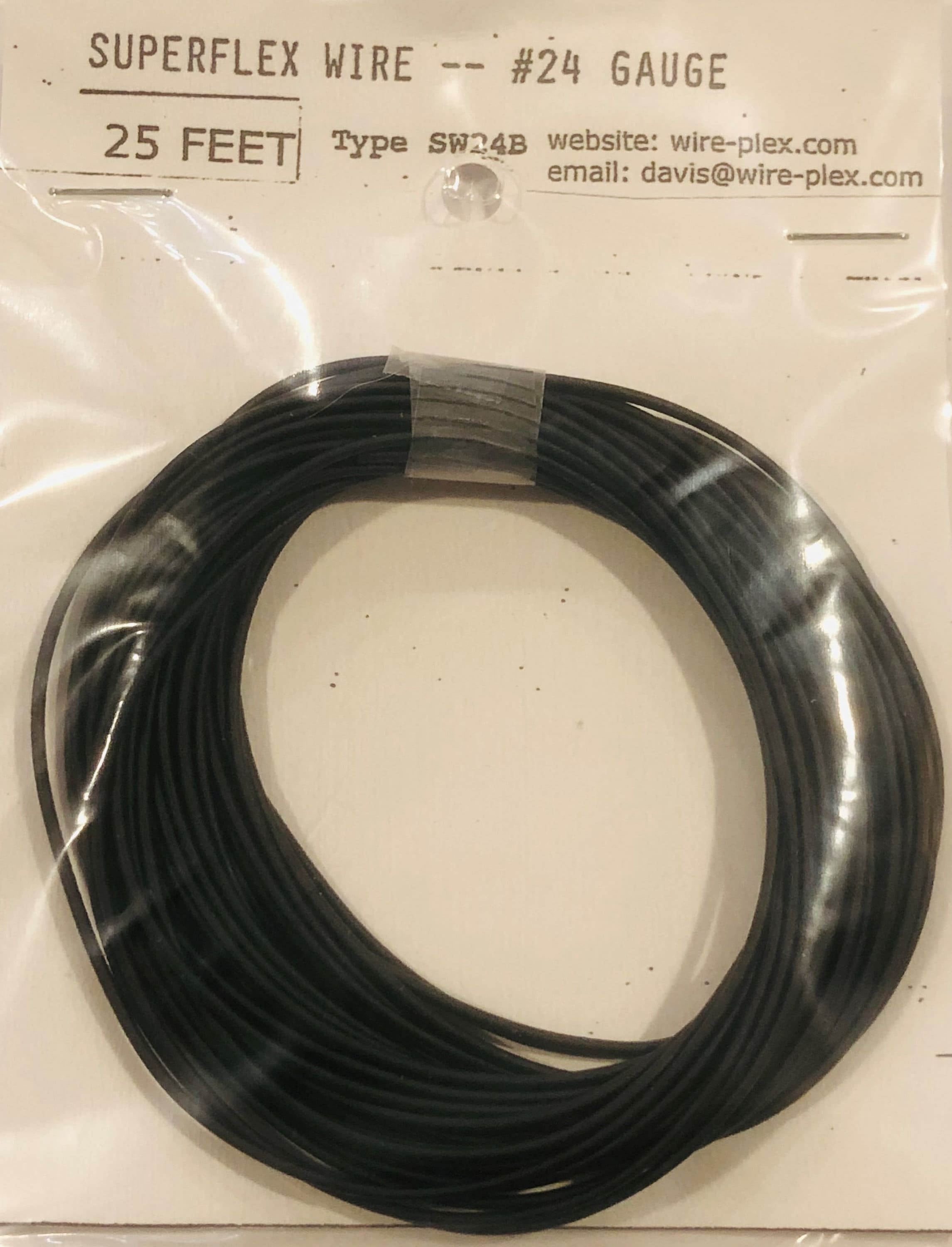 Super Flex Black SW 24 25 FT Wire Plex™ 24 AWG Lionel, American Flyer ...