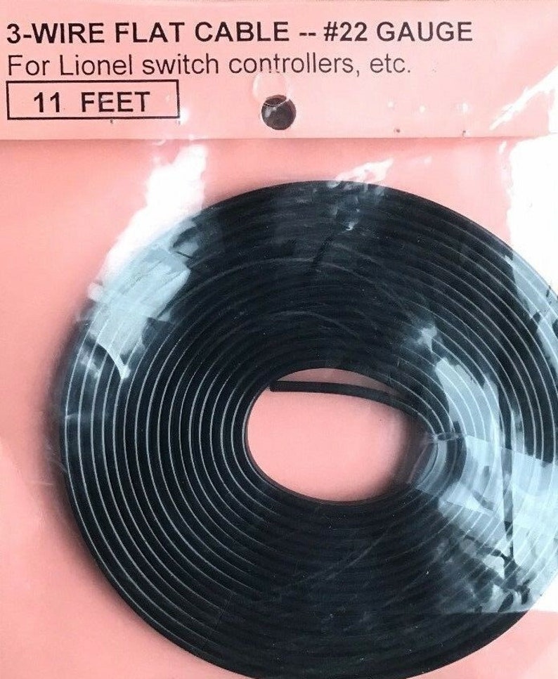 FC3 Flat 3 Conductor Wire 11 FT by Wire-plex™ FOR LIONEL 022 & 027 ...
