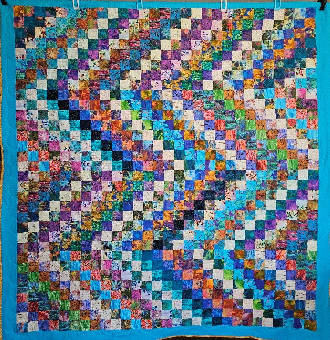 Bright, Multi-colored Throw Size Quilt - Etsy