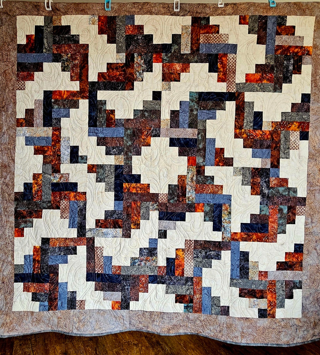 Earth-colored Batik Throw Size Quilt - Etsy