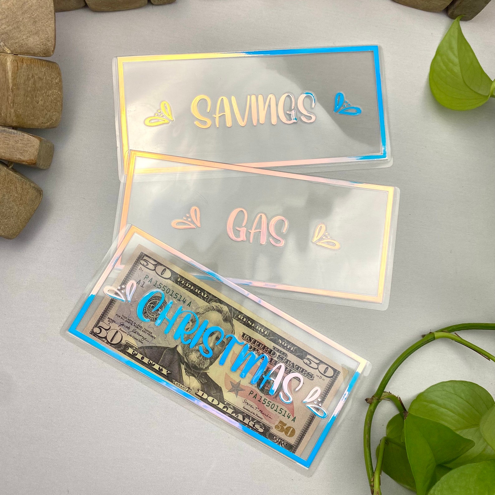 Custom Clear Cash Envelope Available With Hole Punches for - Etsy