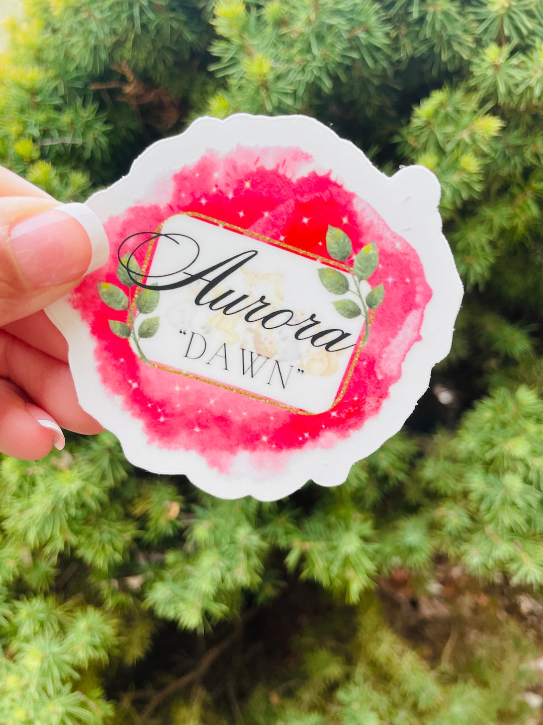 Disney Inspired Princess Aurora Pink Stickers Waterproof Stickers Water ...