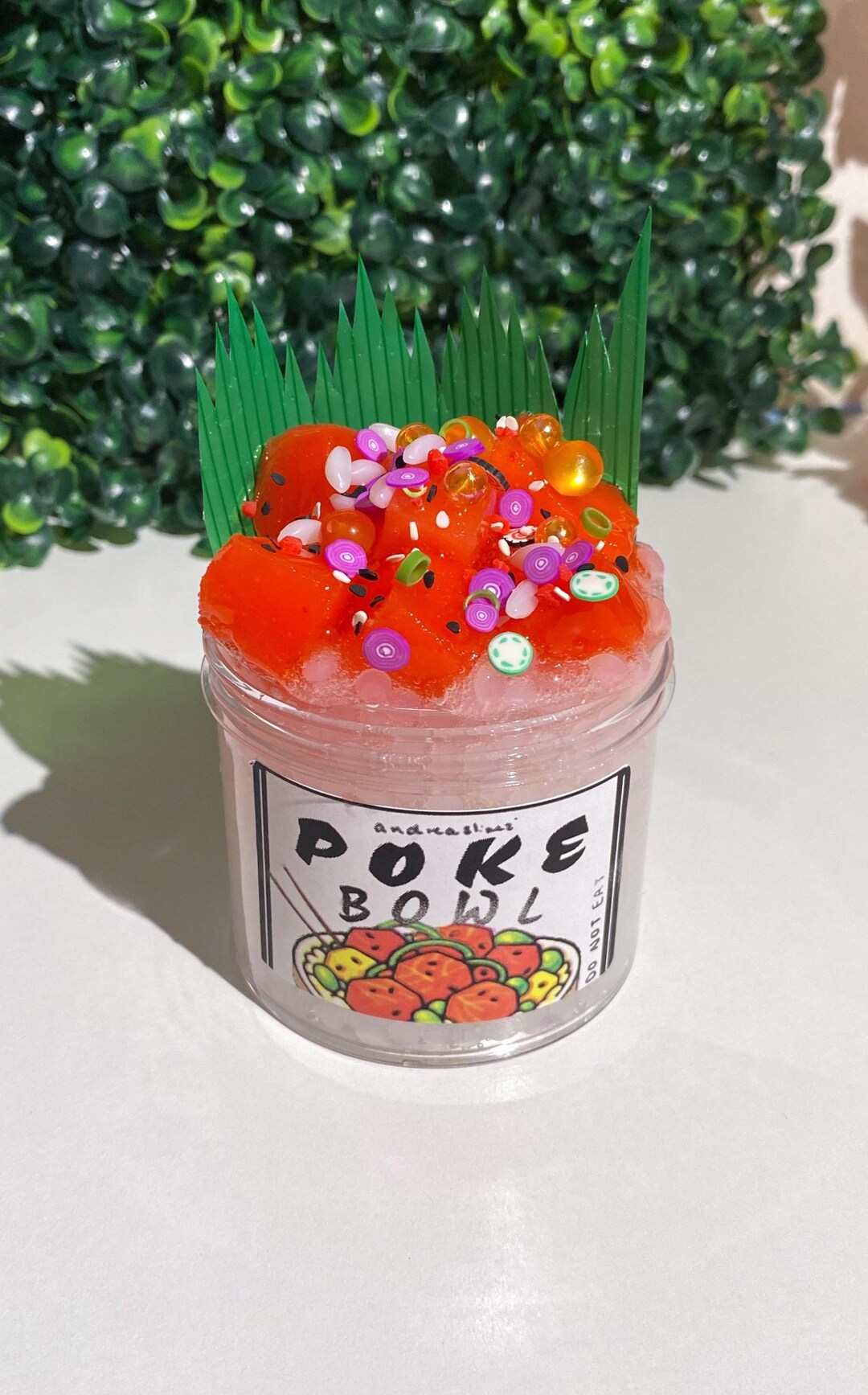 Hawaiian Salmon Poke Sushi Bowl Tropical 7oz Slime - Etsy