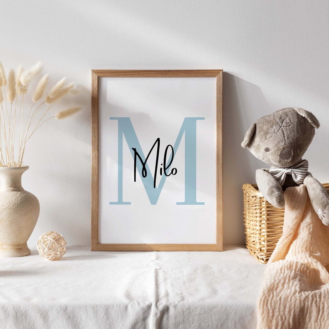 Poster Children's Room Birth Poster for Girls & Boys, Personalized Name ...