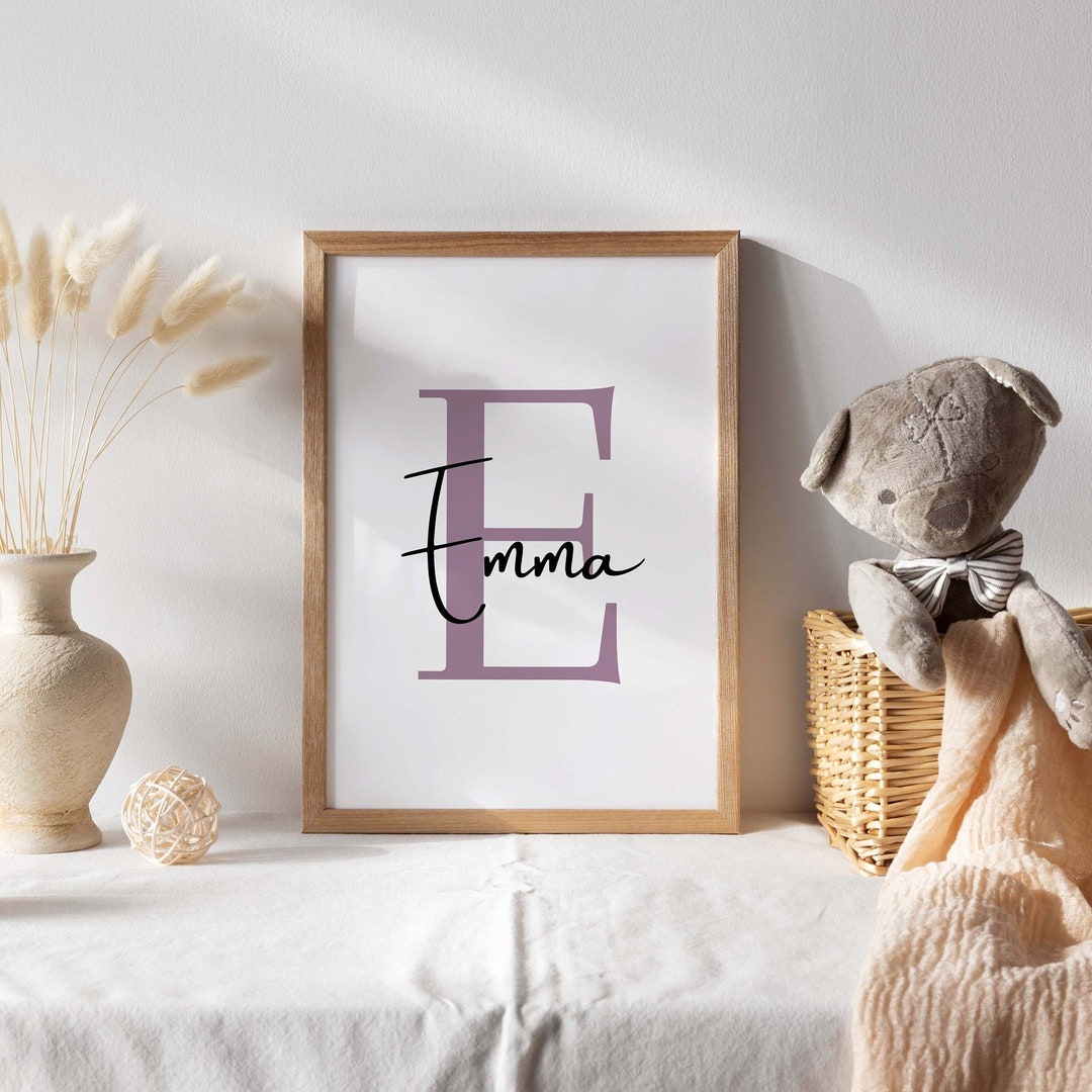 Poster Children's Room Birth Poster for Girls & Boys, Personalized Name ...