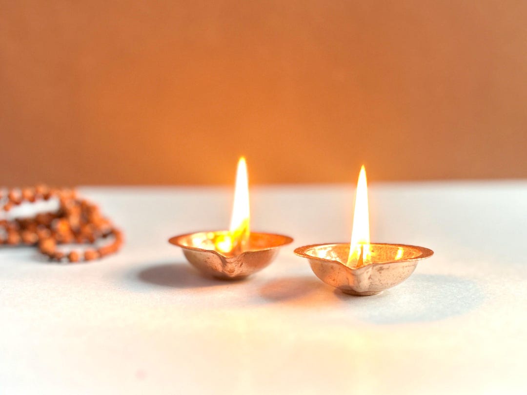 Copper Diya Traditional Indian Oil Lamp Handmade Diya for Diwali Copper ...