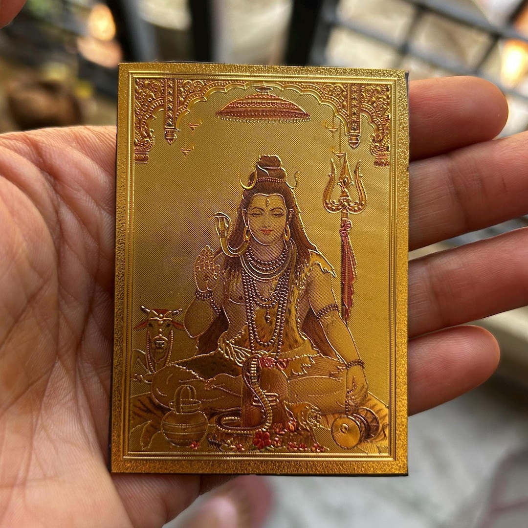 Shiva Golden Foil Fridge Magnet Mahadev Spiritual Decor, Hindu God ...