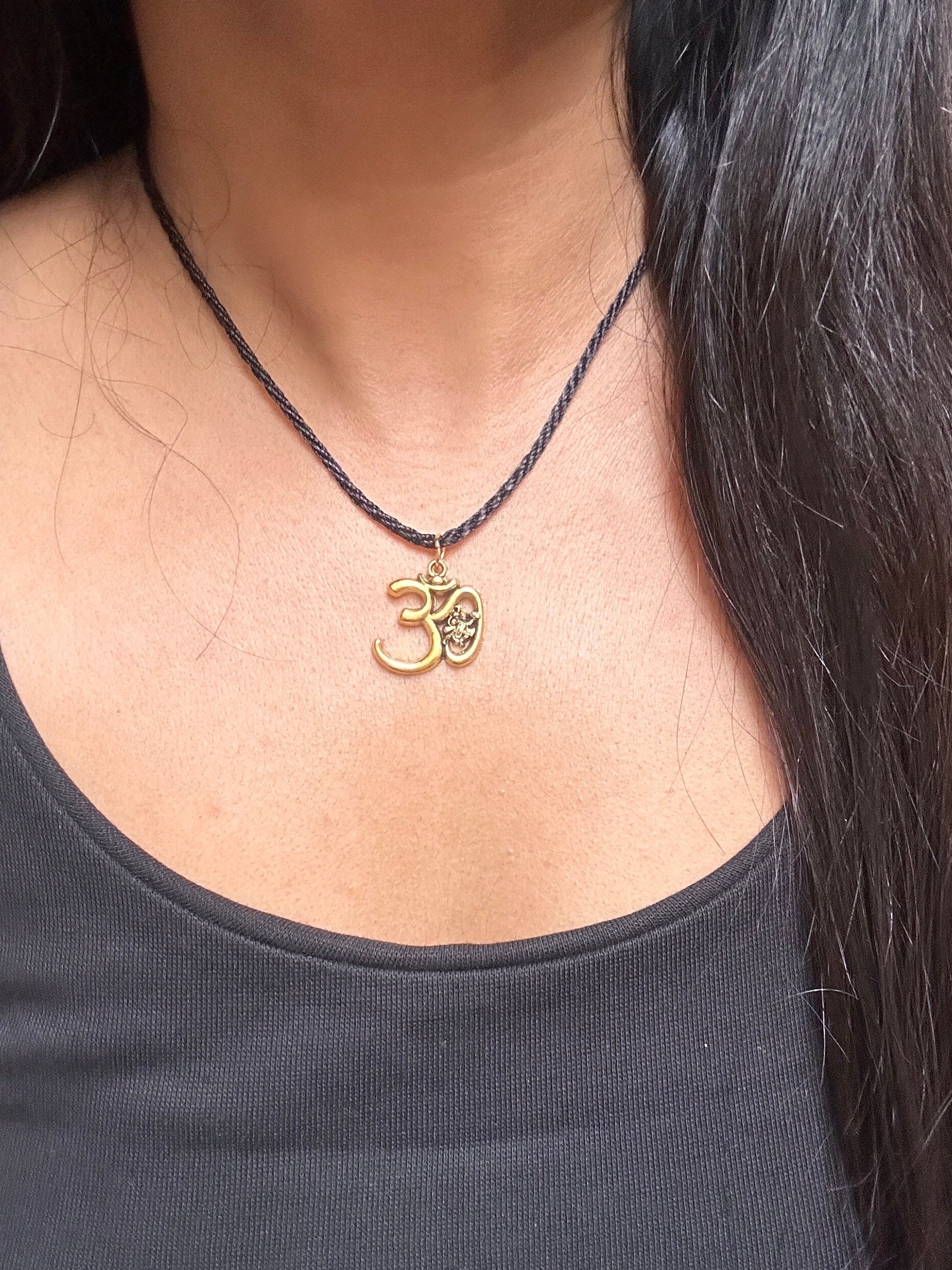 Divine OM Pendant Necklace for Women, Dainty Silver Om Necklace for ...