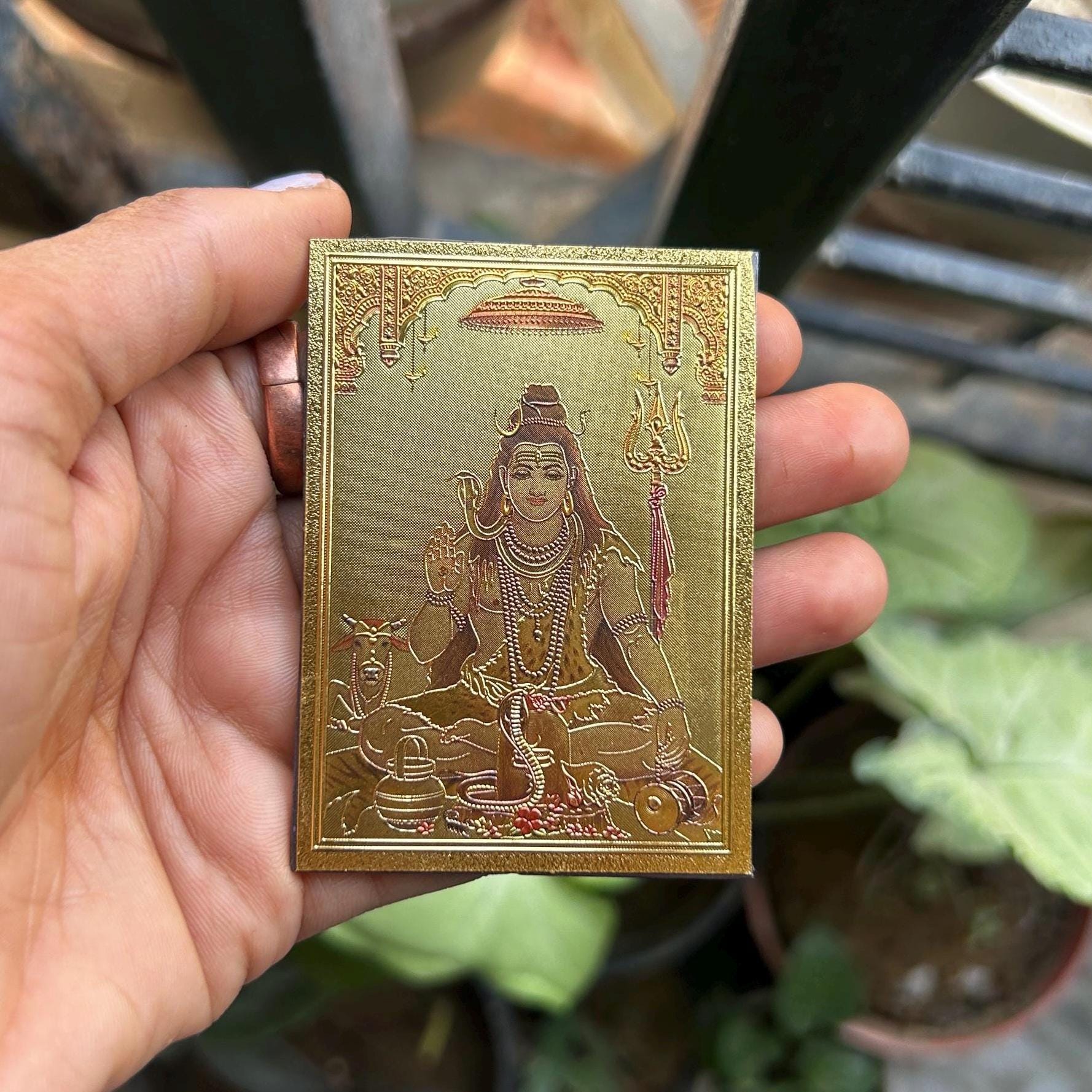 Shiva Golden Foil Fridge Magnet Mahadev Spiritual Decor, Hindu God ...
