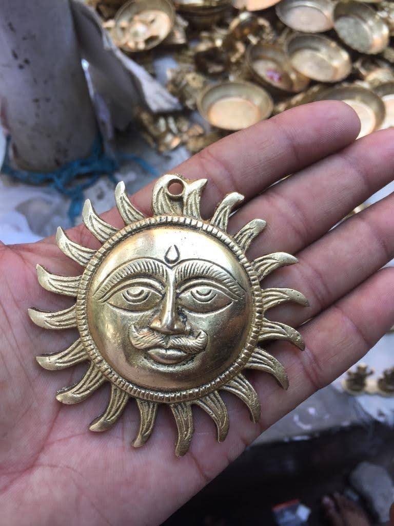 Shubh Sanket Sun for Vastu Brass Sun Figurine Brass Sun Home - Etsy