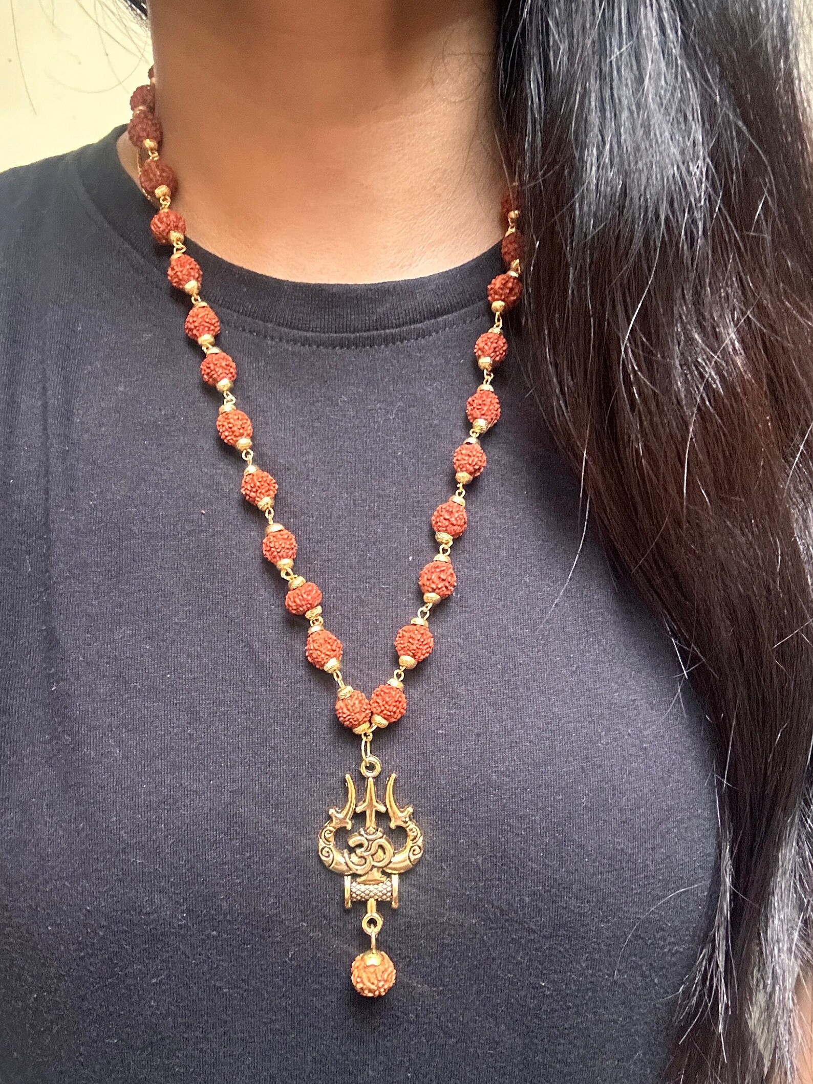 Shiva Necklace / Gold Shiva Trident Pendant / Divine Masculine Tantric ...