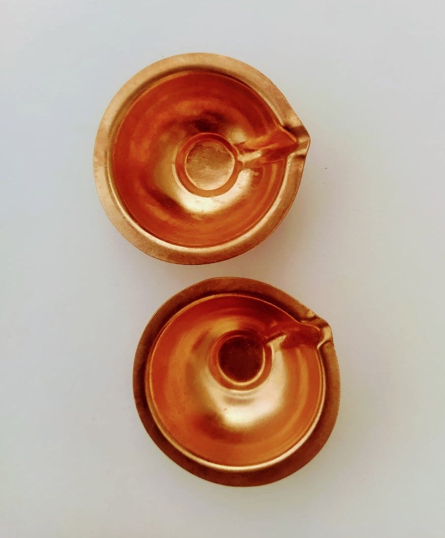 Copper Pooja Diya Kuber Diya Pooja Deepak Pack of Two - Etsy