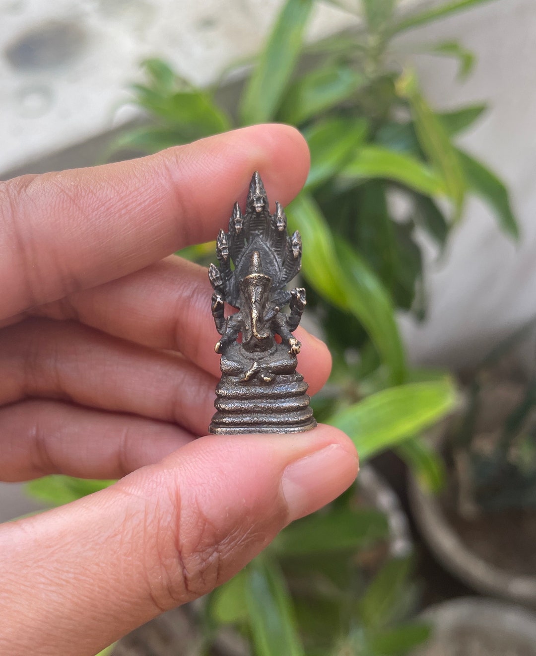Vintage Brass Ganesha Statue Antique Handcrafted Hindu God Figurine ...