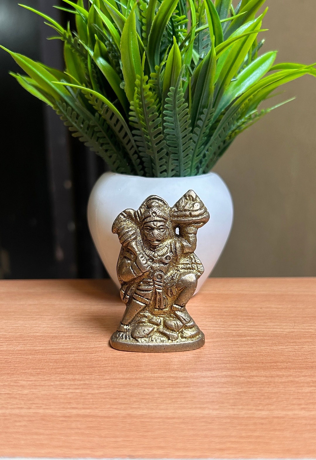 Brass Mahabali Hanuman With Sanjeevani Parvat Statue Brass Bajran Bali ...
