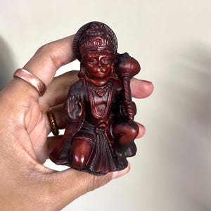 Hanuman Idol Antique Sindur Colour Hanuman Statue - Sacred Hindu God ...