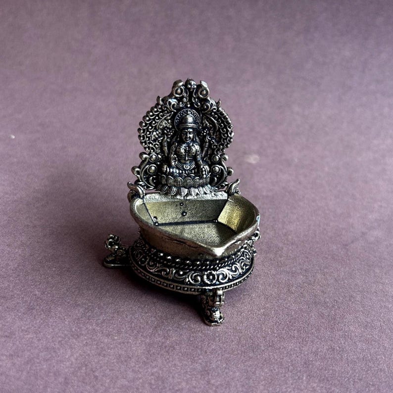 Brass Laxmi Diya: Traditional Deepak Oil Lamp for Pooja - Etsy