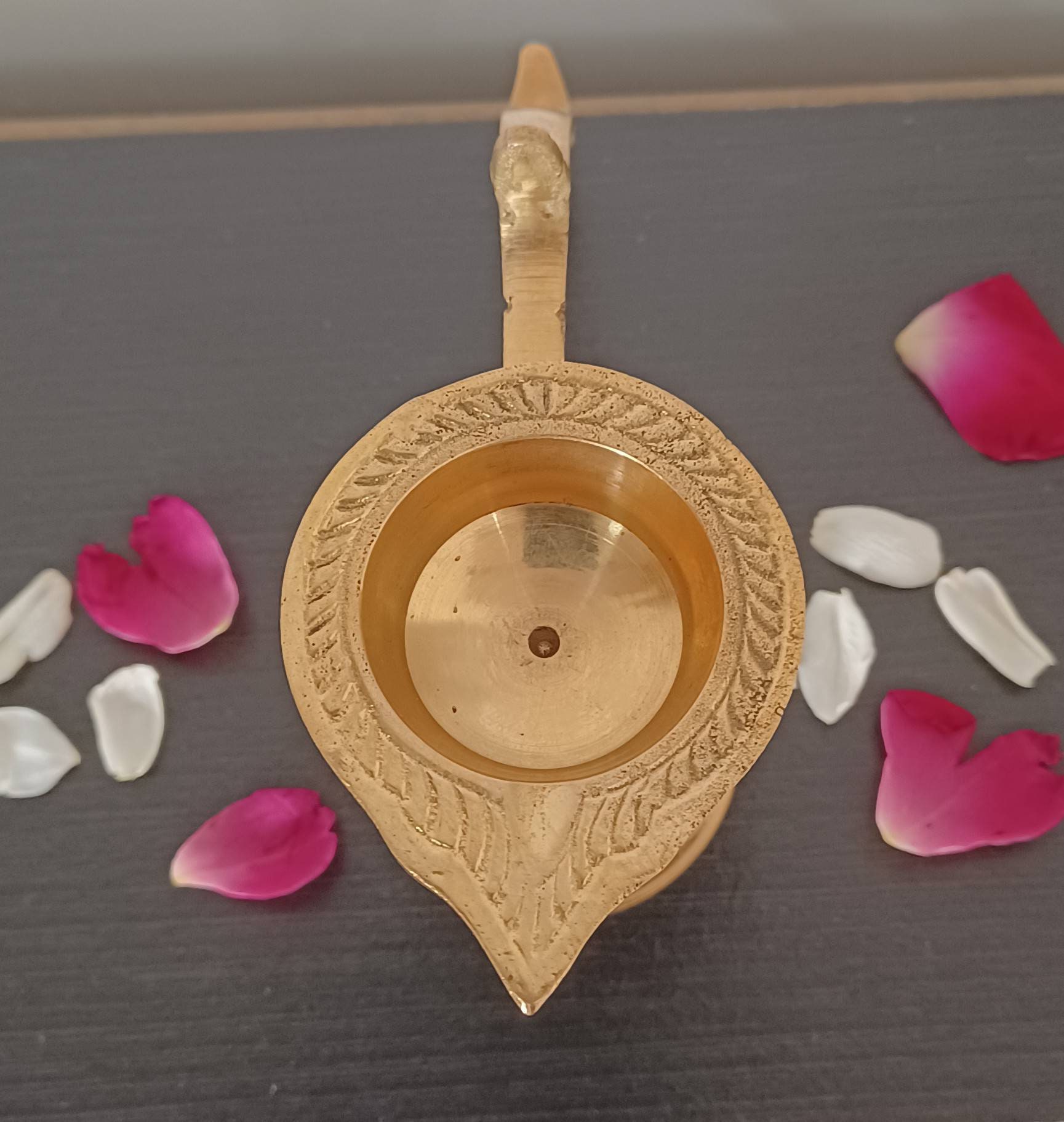 Brass Diya ,durga Pooja Diya,brass Pooja Diya ,pooja Deepak With Handel ...