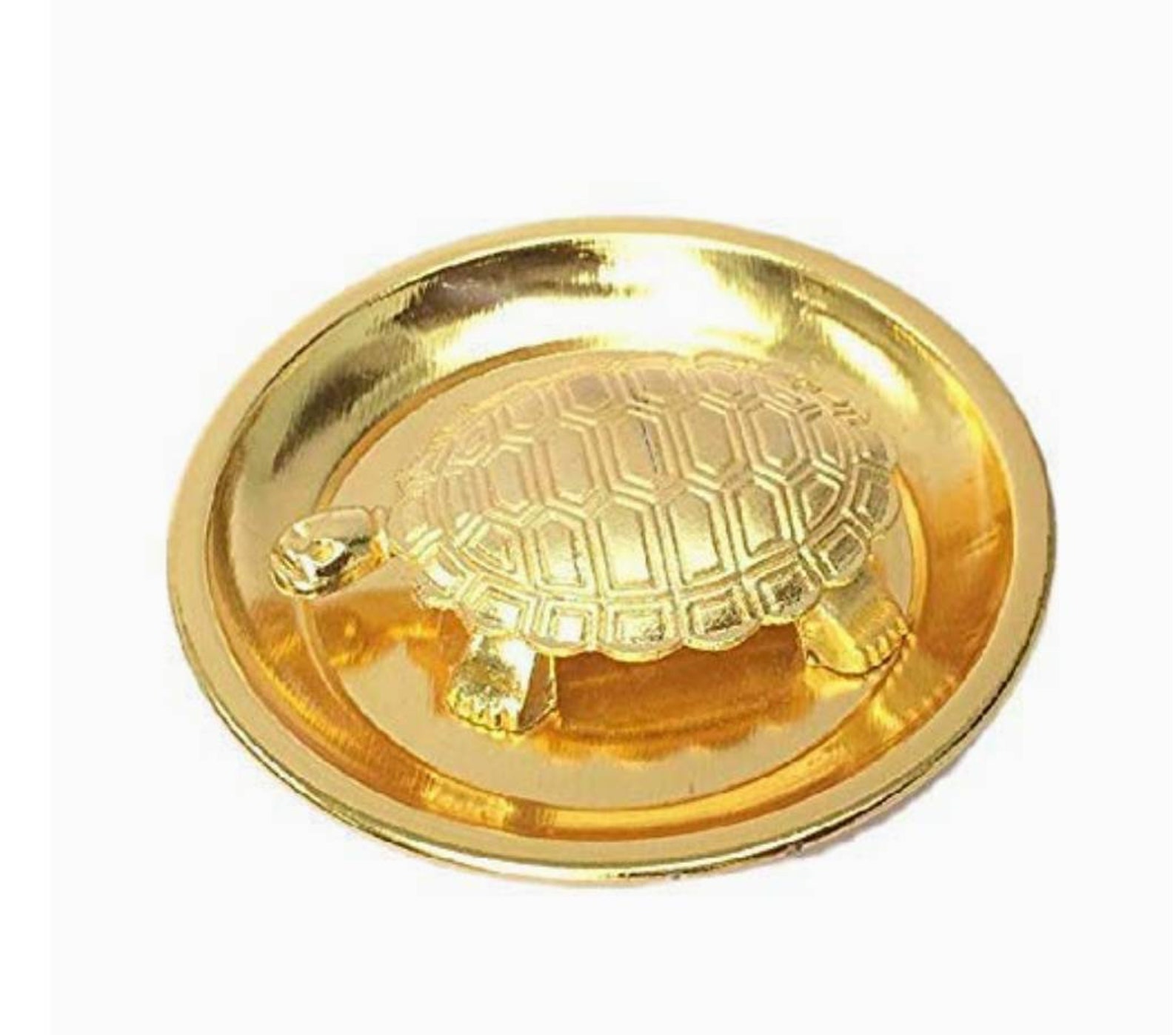 Copper / Gold Metal Feng Shui Vastu Turtle,good Luck Tortoise Plate Set ...